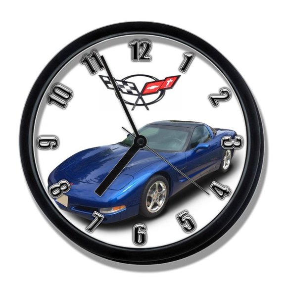 Clock | Wall Decor | Chevrolet Corvette C5 Blue Clock New | Poshmark